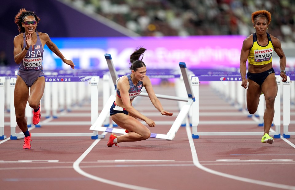 The British athlete hit her head on the track at the World ...