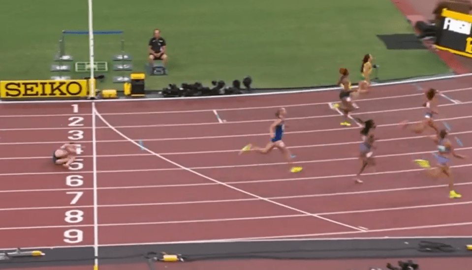 The British athlete hit her head on the track at the World ...
